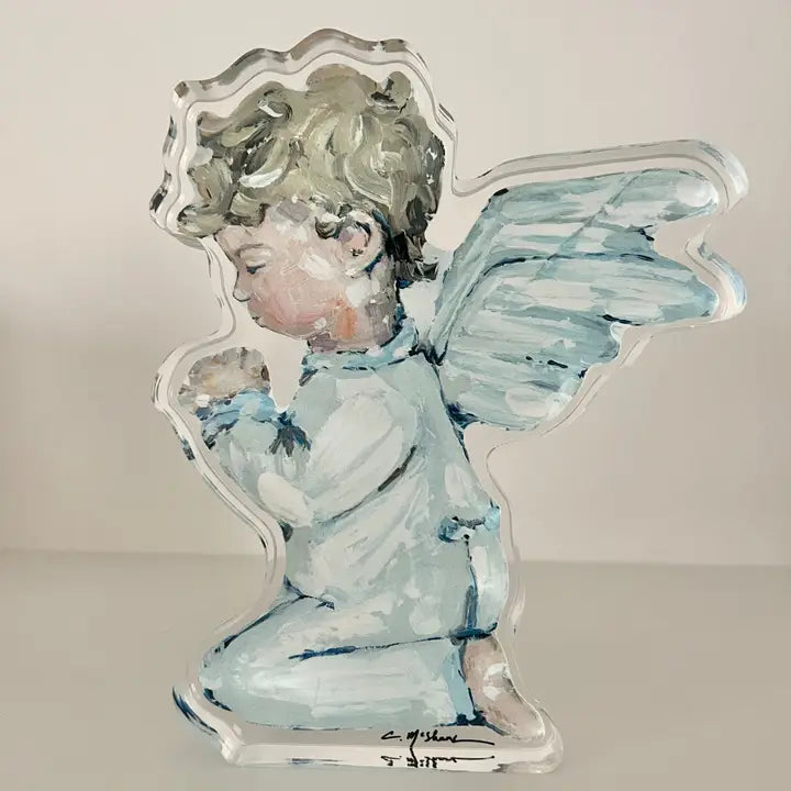 Blue Boy Angel Wing Acrylic Cutout-Blonde – banburycrosskids